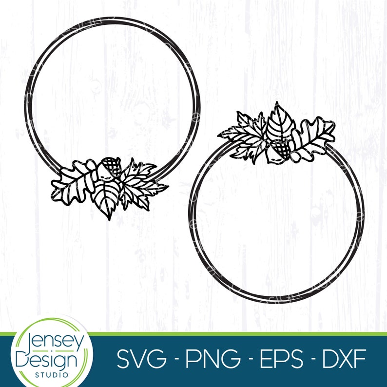 Fall Leaves Monogram Frame SVG Autumn Foliage Leaf Set - Etsy