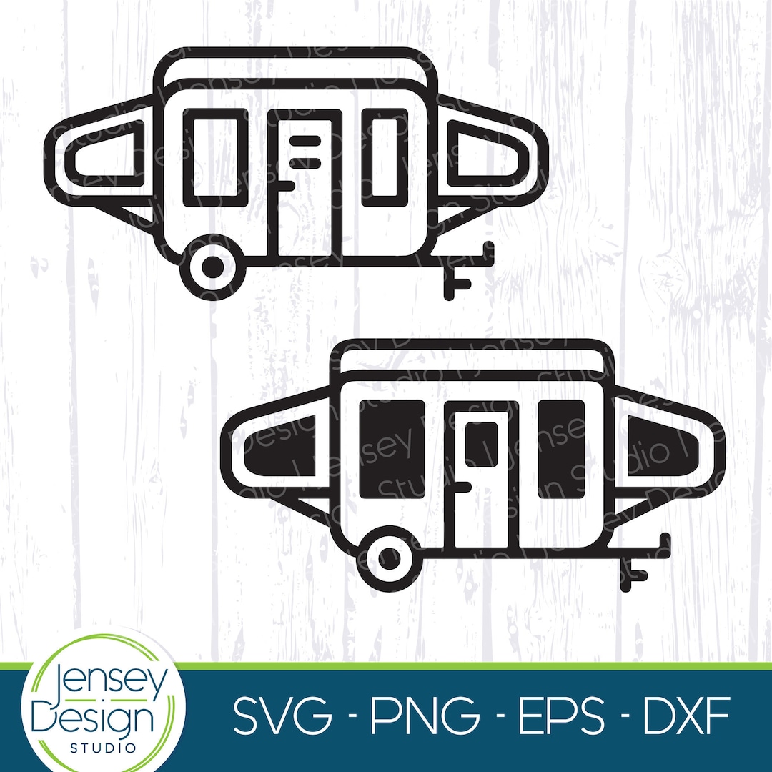 Pop up Camper SVG PNG DXF, Camping Svg, Popup Camper Cut File, Campsite ...