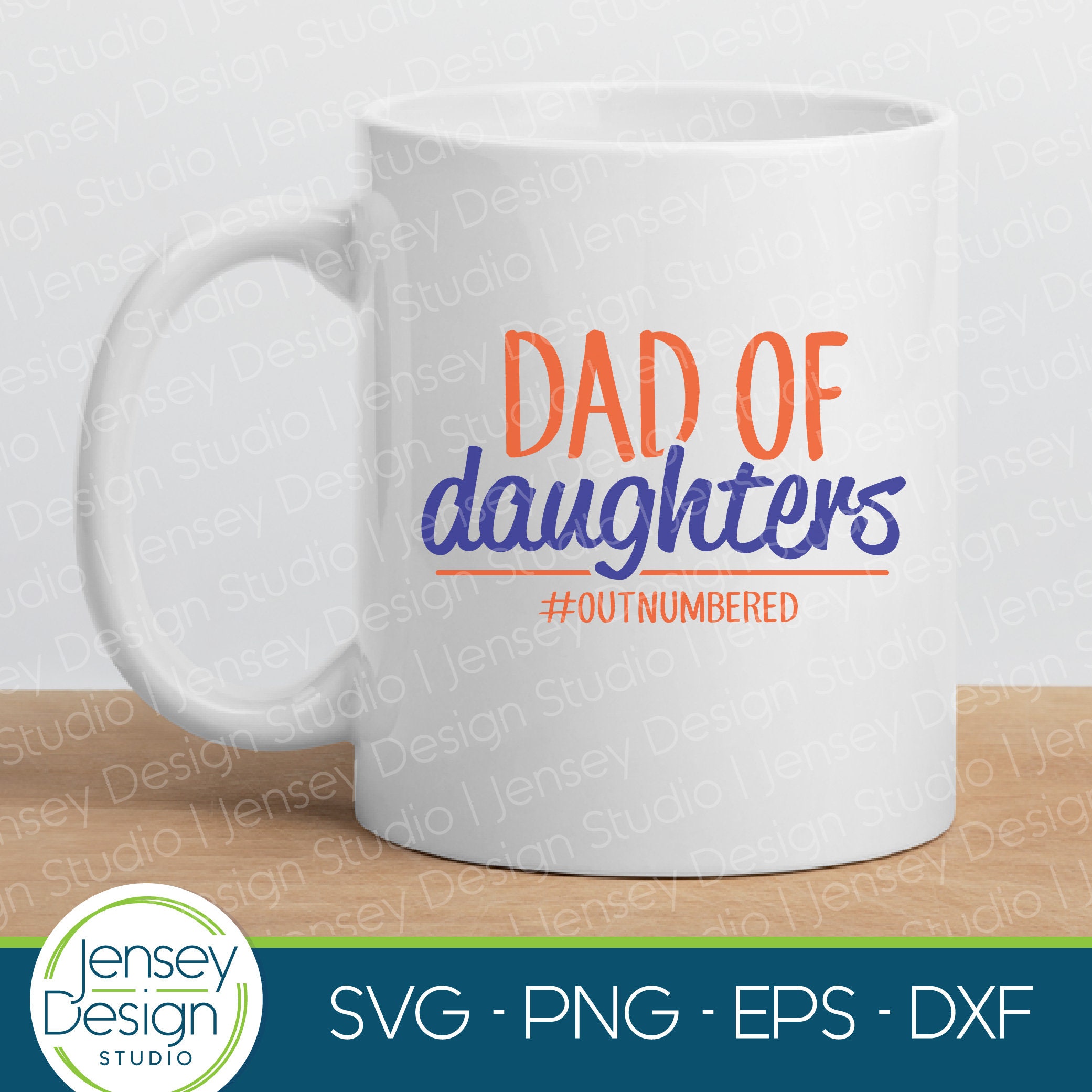 Dad of Daughters Svg Outnumbered by Girls Funny Fathers Day - Etsy