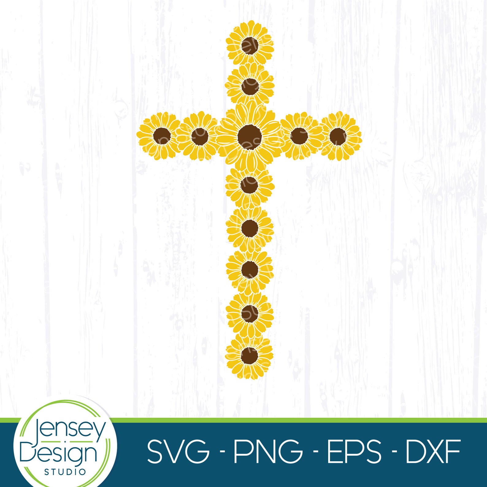 Sunflower Cross Svg, Easter Flower Png Design, Christian Faith, Floral ...
