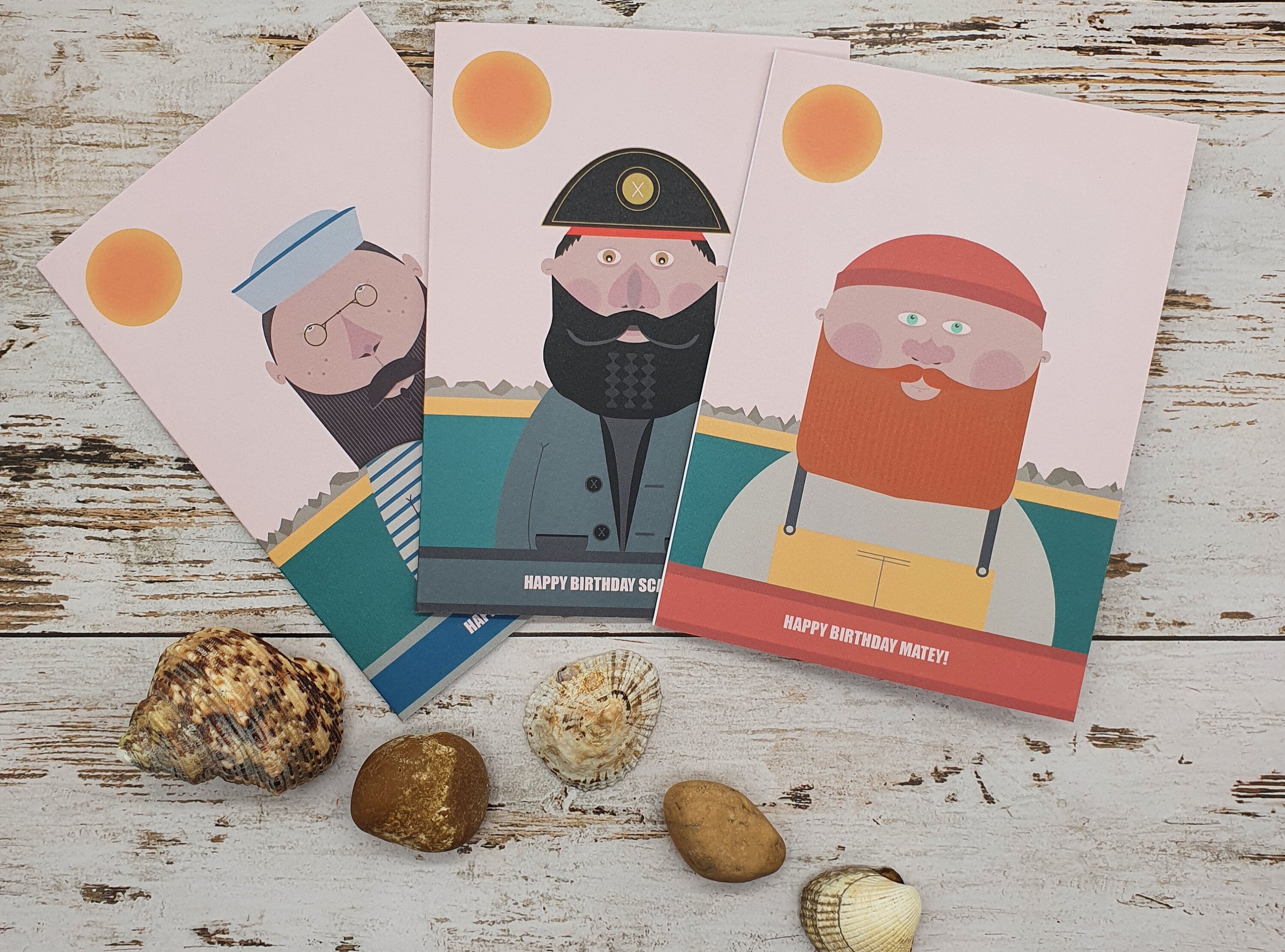 Caldwell Barnacle Fisherman Happy Birthday Card Cards for - Etsy UK