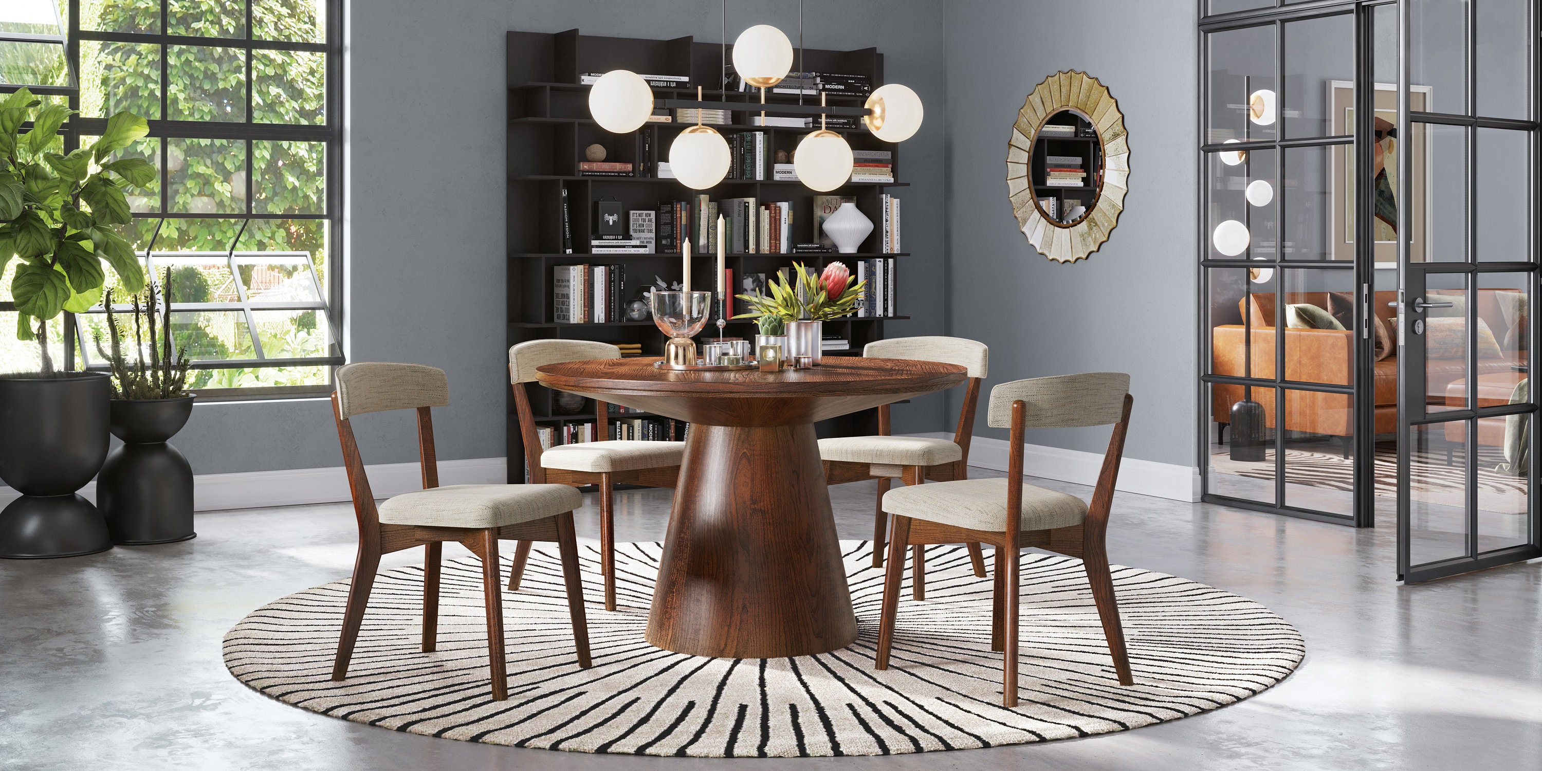 48 inch round modern dining table store
