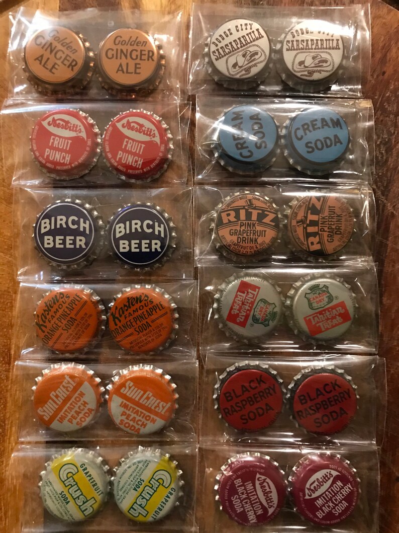 Vintage Bottle Caps / Tops. Original Metal American Soda Pop Bottle ...