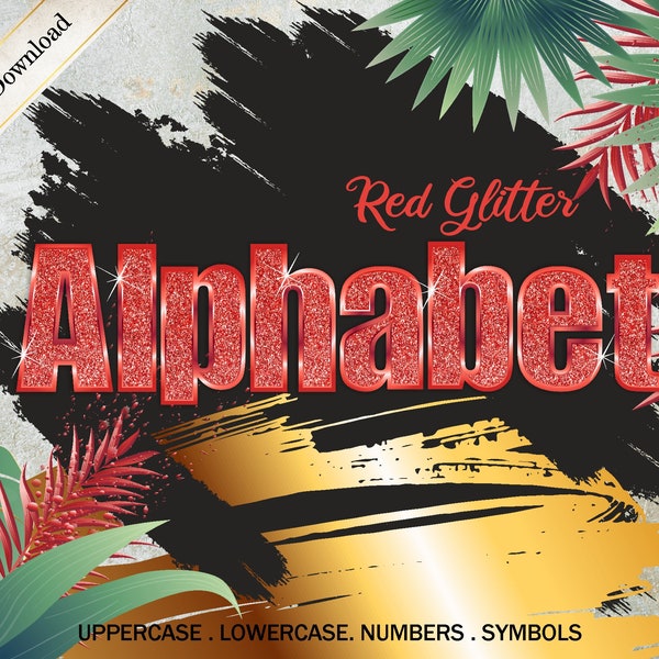 Red Glitter Letters - Etsy