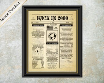 Personalized Newspaper Birthday Poster With Photo Printable - Etsy