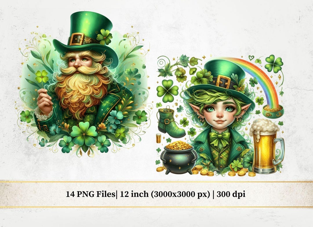 Watercolor Leprechaun Clipart, Printable Fantasy Man Png, Decorative ...