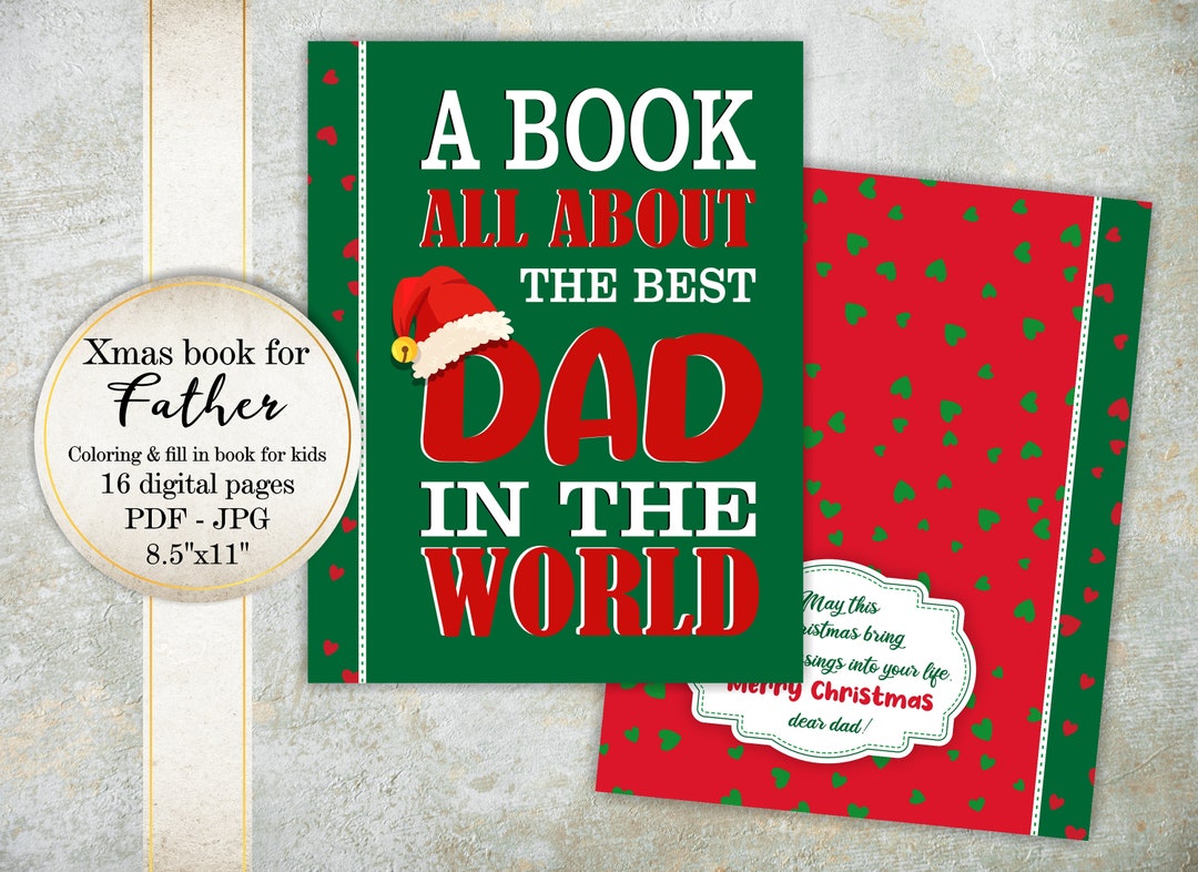 Printable Coloring and Fill in Book for Kids, A Christmas Book for Dad ...