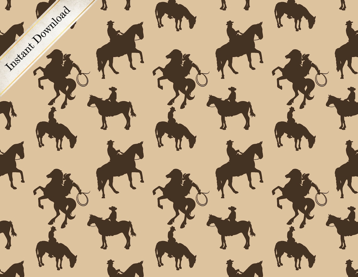 Cowboy Digital Paper Pack Nahtloses Muster Wild West - Etsy.de
