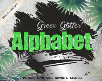 Green Glitter Alphabet Png - Etsy