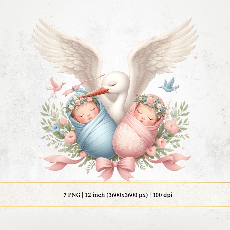 Twin Baby Clipart - Etsy UK