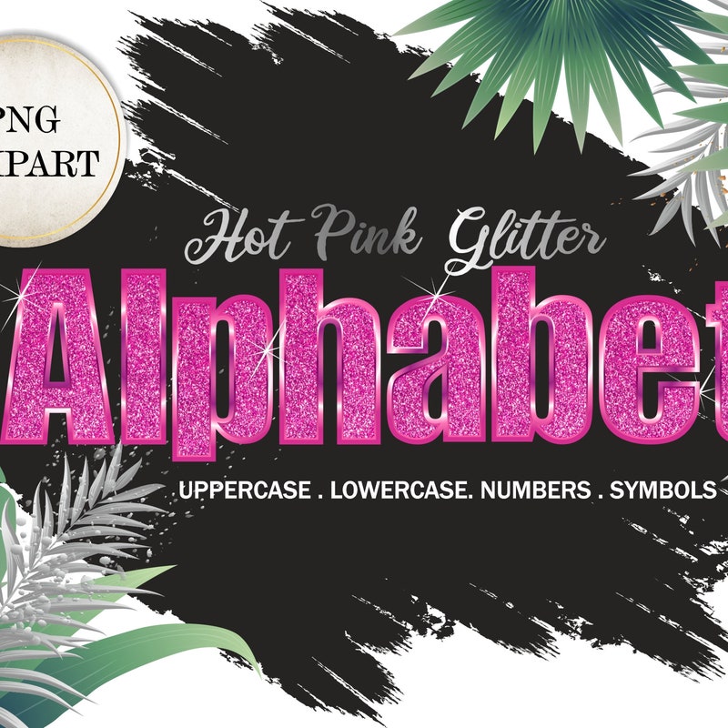 Pink Glitter Letters - Etsy