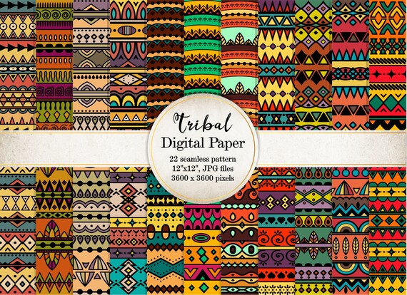 Multicolored Tribal Seamless Pattern Aztec Digital Paper - Etsy