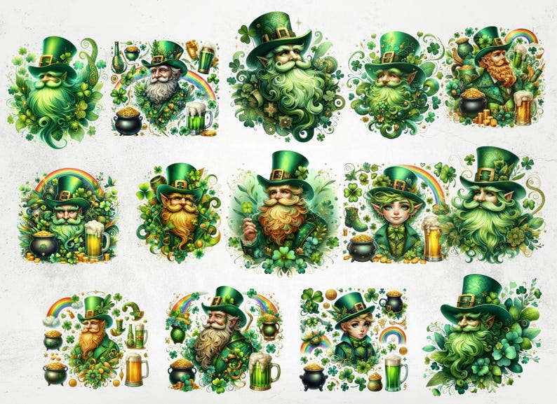 Watercolor Leprechaun Clipart, Printable Fantasy Man Png, Decorative ...