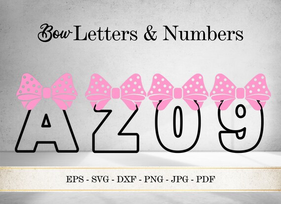 Pink Bow Alphabet SVG Letters A-Z Monogram Font PNG Image - Etsy