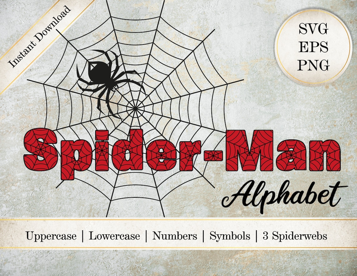 Spider-Man Alphabet SVG Spiderman Buchstaben Zahlen und | Etsy