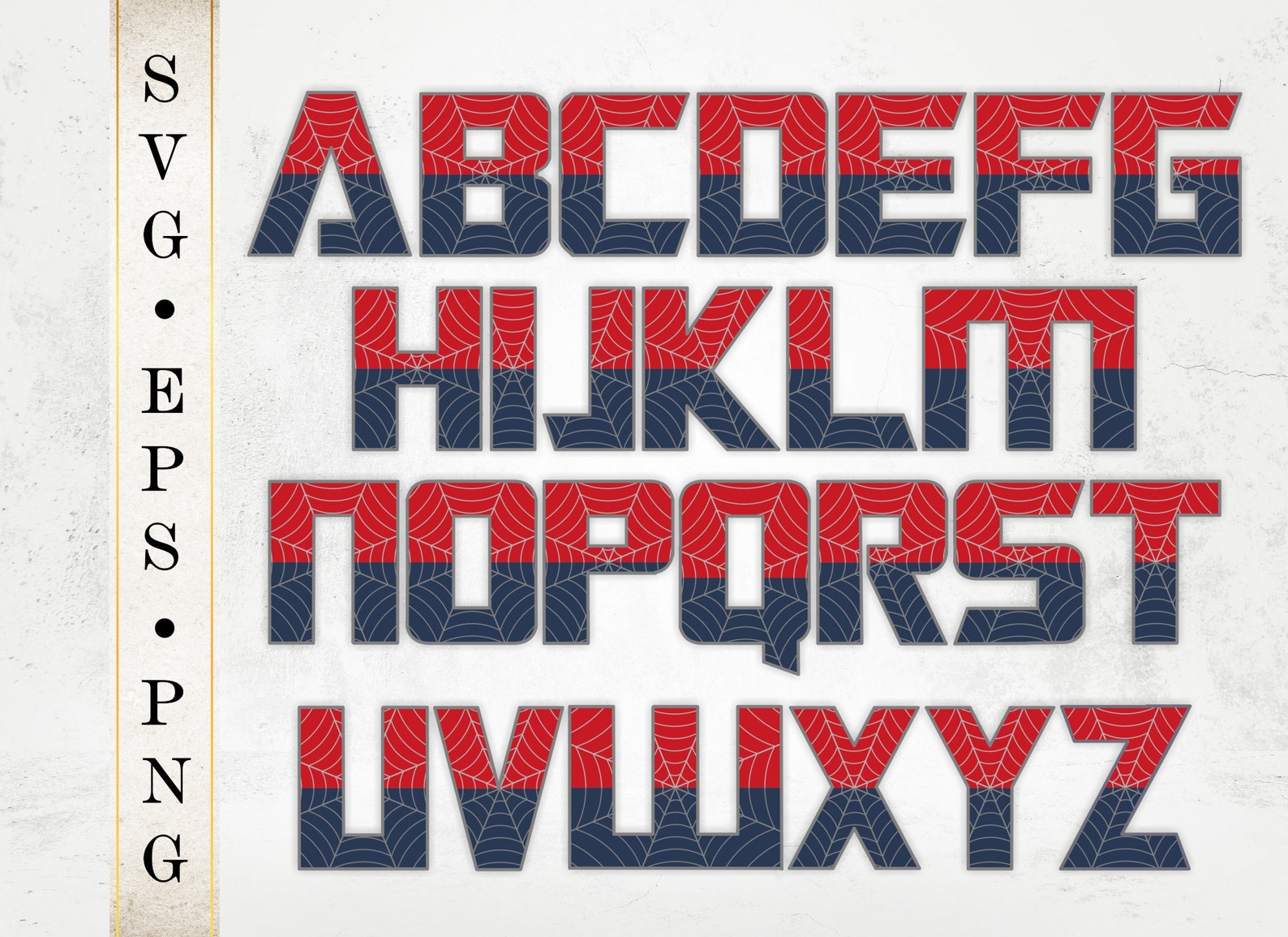 Modern Spider-man Alphabet SVG, Spiderman Letters Numbers and Symbols ...