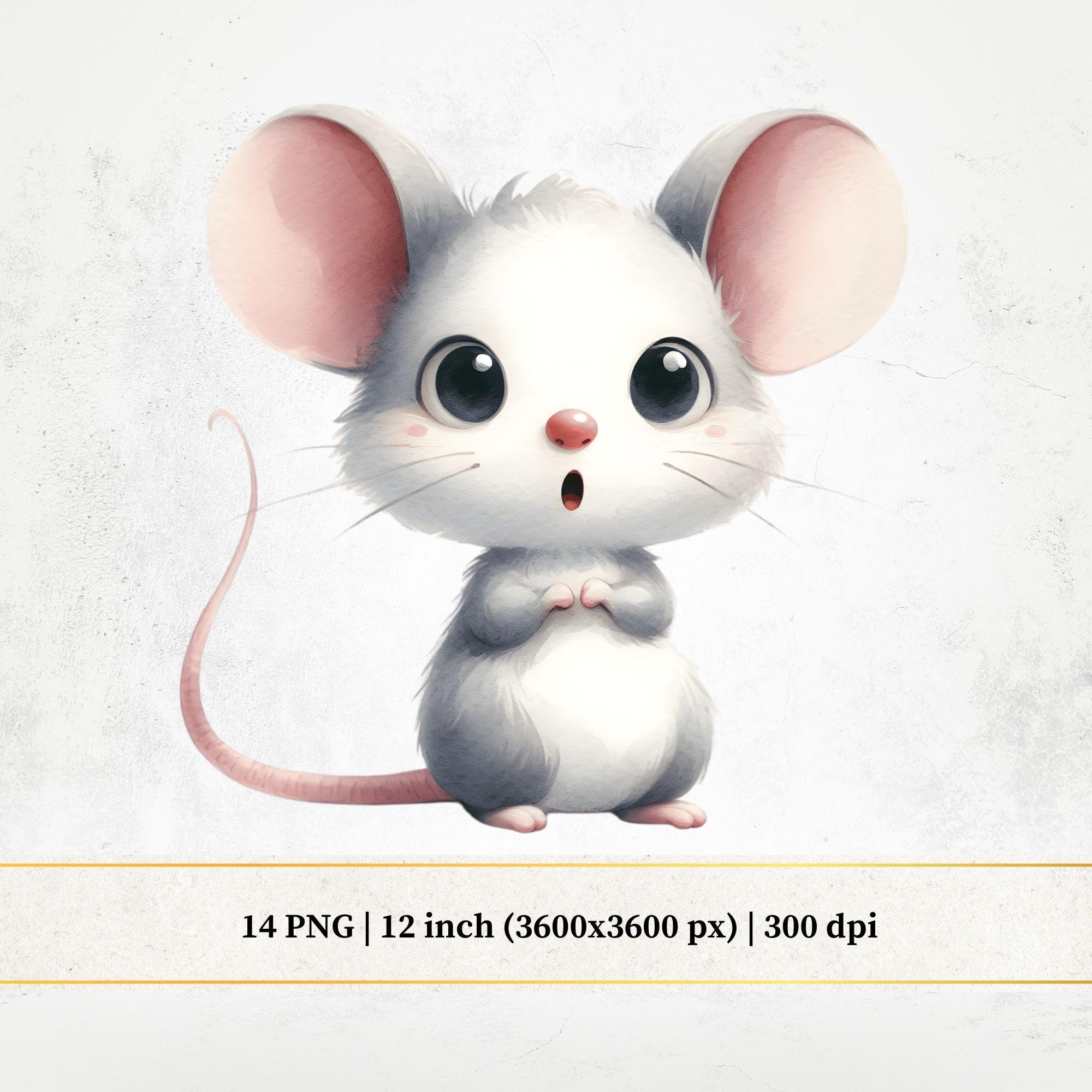 Watercolor Mouse Yoga Art: Funny Cartoon Clipart (PNG, JPG Digital ...
