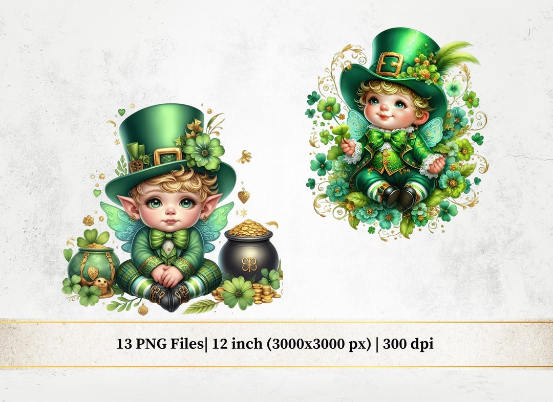Watercolor Baby Leprechaun Clipart, Printable Fantasy Kid Png, Cute ...