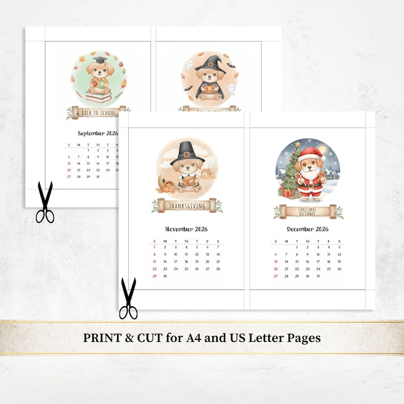 2026 Mini Dog Lover Calendar - Cartoon Illustration - 5x7 Inch - Etsy