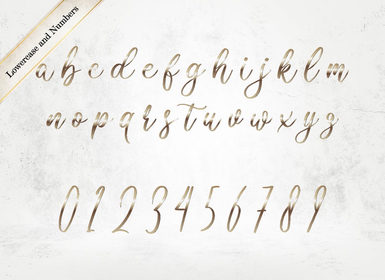 Cursive Light Gold Alphabet SVG Calligraphy Gold Digital - Etsy