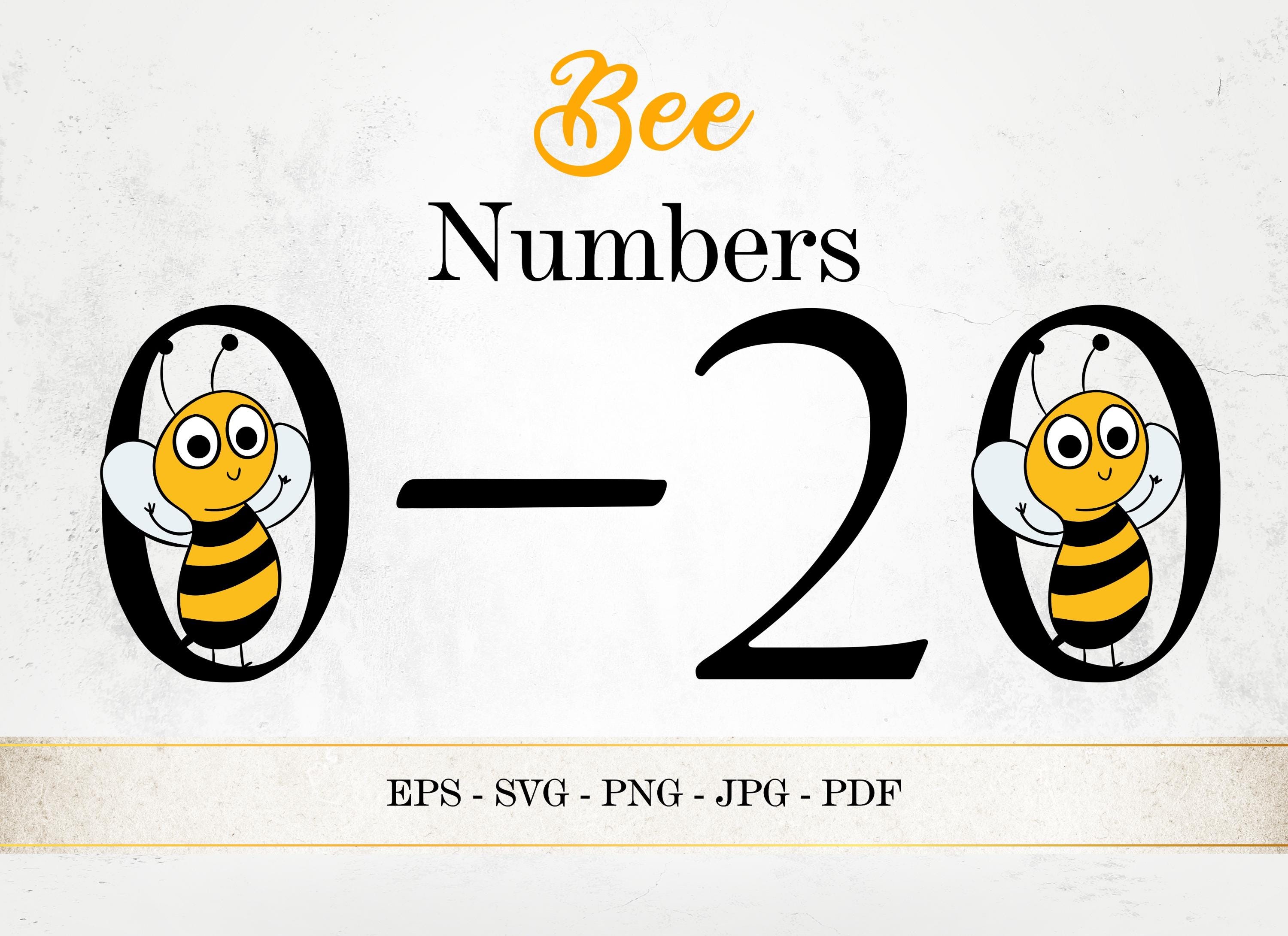 Bumble Bee Numbers 0-20 SVG, Cartoon Figures (digital Files) - Etsy