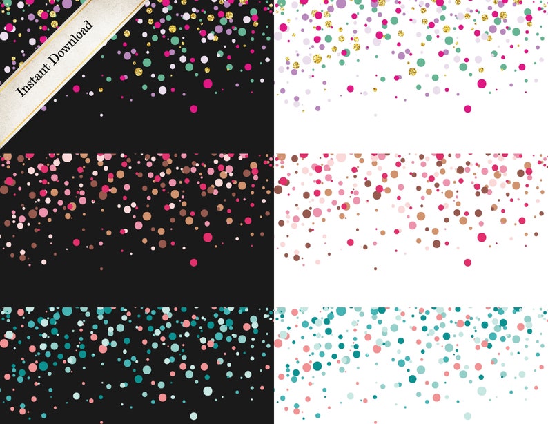 Colorful Confetti Border Overlays: Party Themes (digital Download) - Etsy
