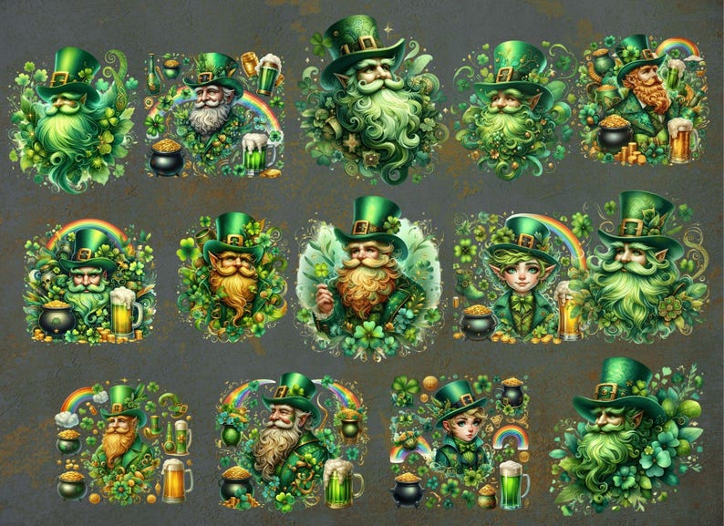 Watercolor Leprechaun Clipart, Printable Fantasy Man Png, Decorative ...