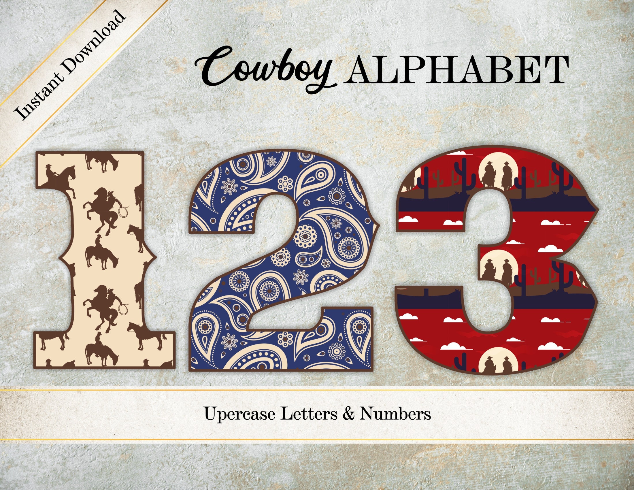 Other Cowboy Alphabet and Numbers Wild West Alphabet Clipart - Etsy UK
