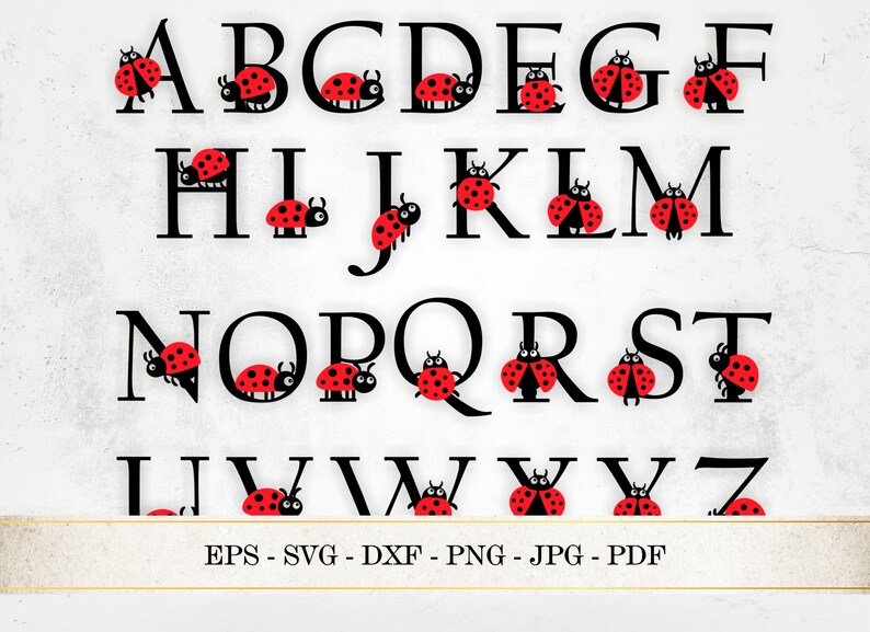 Lady Bug A-Z Letters SVG: Alphabet Cutting Files (digital Download) - Etsy