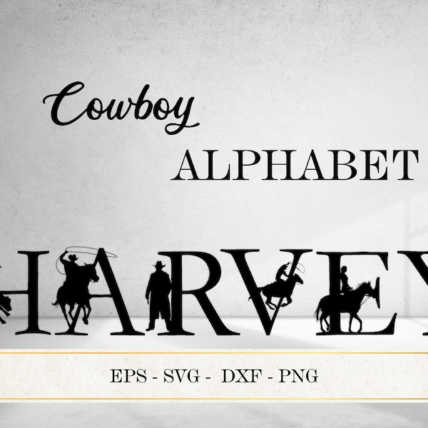 Cowboy Alphabet Svg - Etsy