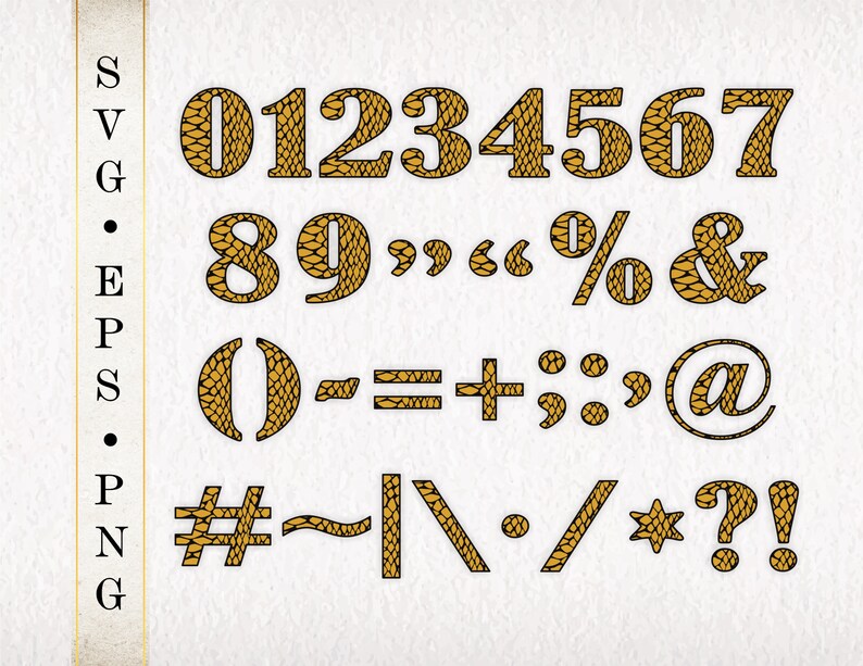 Snake Print Alphabet SVG, Animal Print Letters Numbers and Symbols, Svg ...