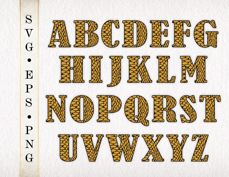 Snake Print Alphabet SVG, Animal Print Letters Numbers and Symbols, Svg ...