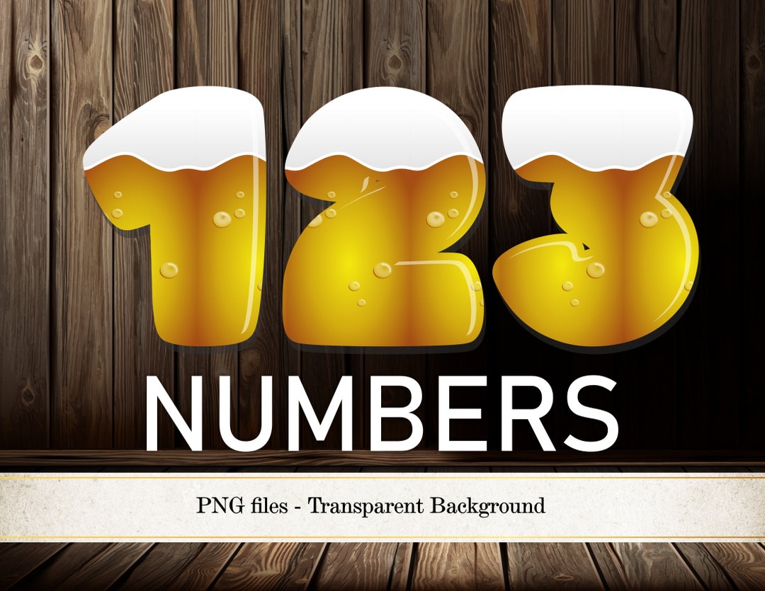 Beer Numbers Clipart, Beer Digital Numbers, Alphabet Figures, PNG Image ...