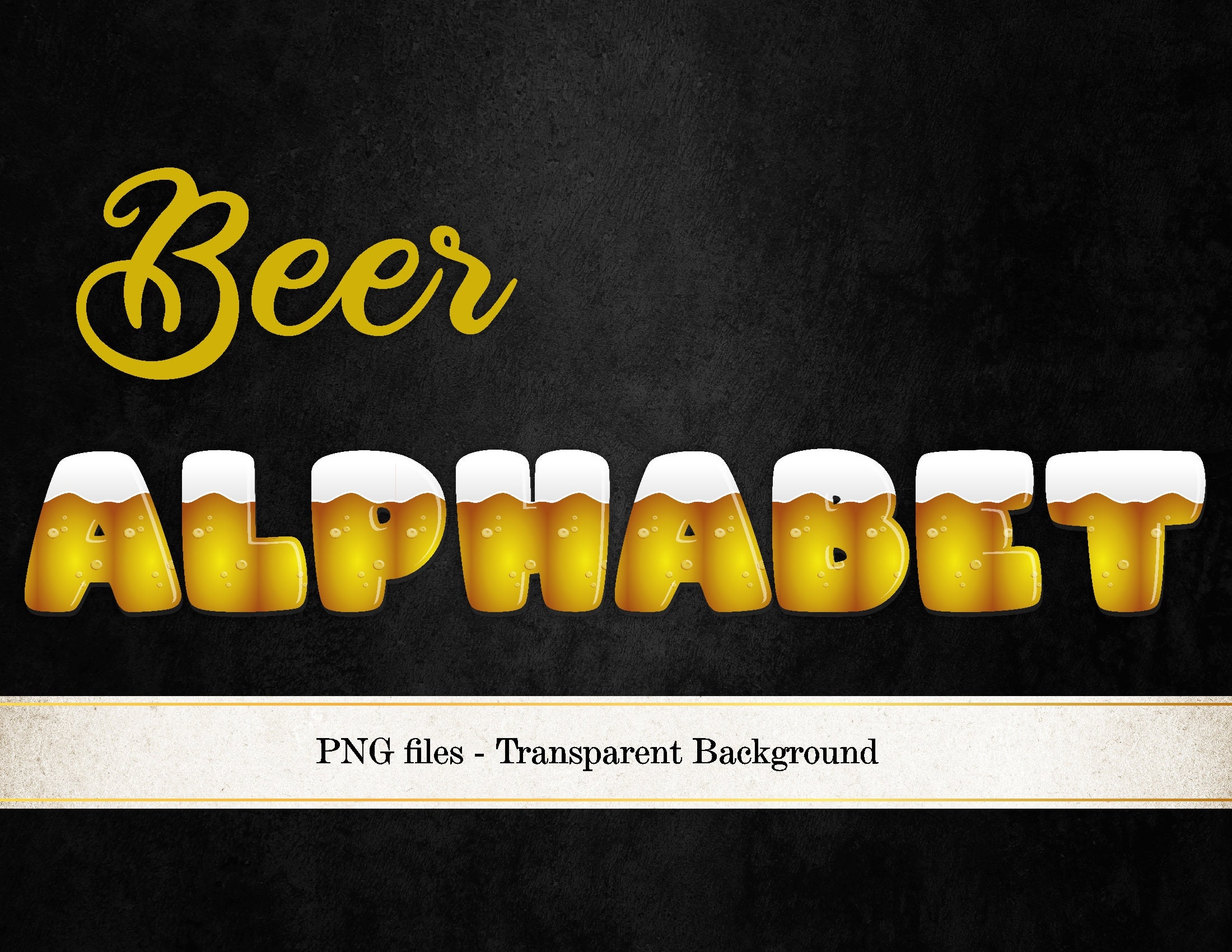Beer Alphabet Clipart: PNG Uppercase Letters (digital Download) - Etsy