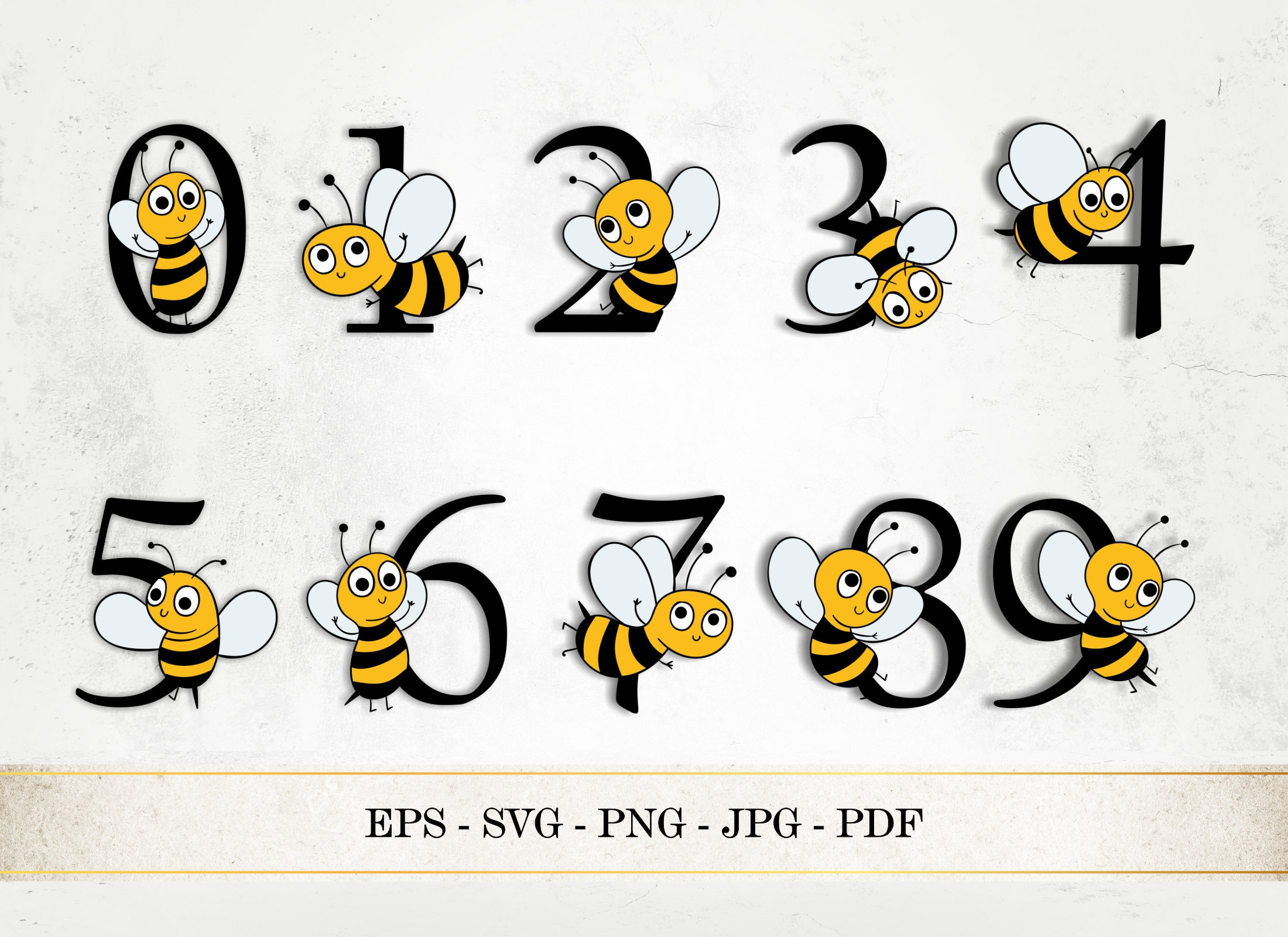 Alfabeto de abeja SVG letras y números digitales Eps Svg - Etsy México