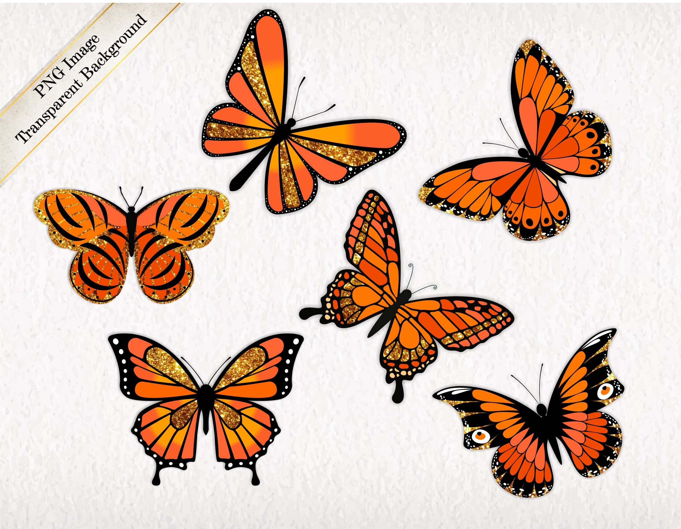 Fall butterflies image pack Sunset Butterflies Clipart | Etsy