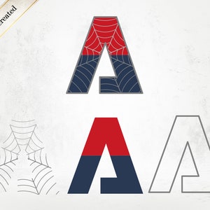 Modern Spider-man Alphabet SVG, Spiderman Letters Numbers and Symbols ...