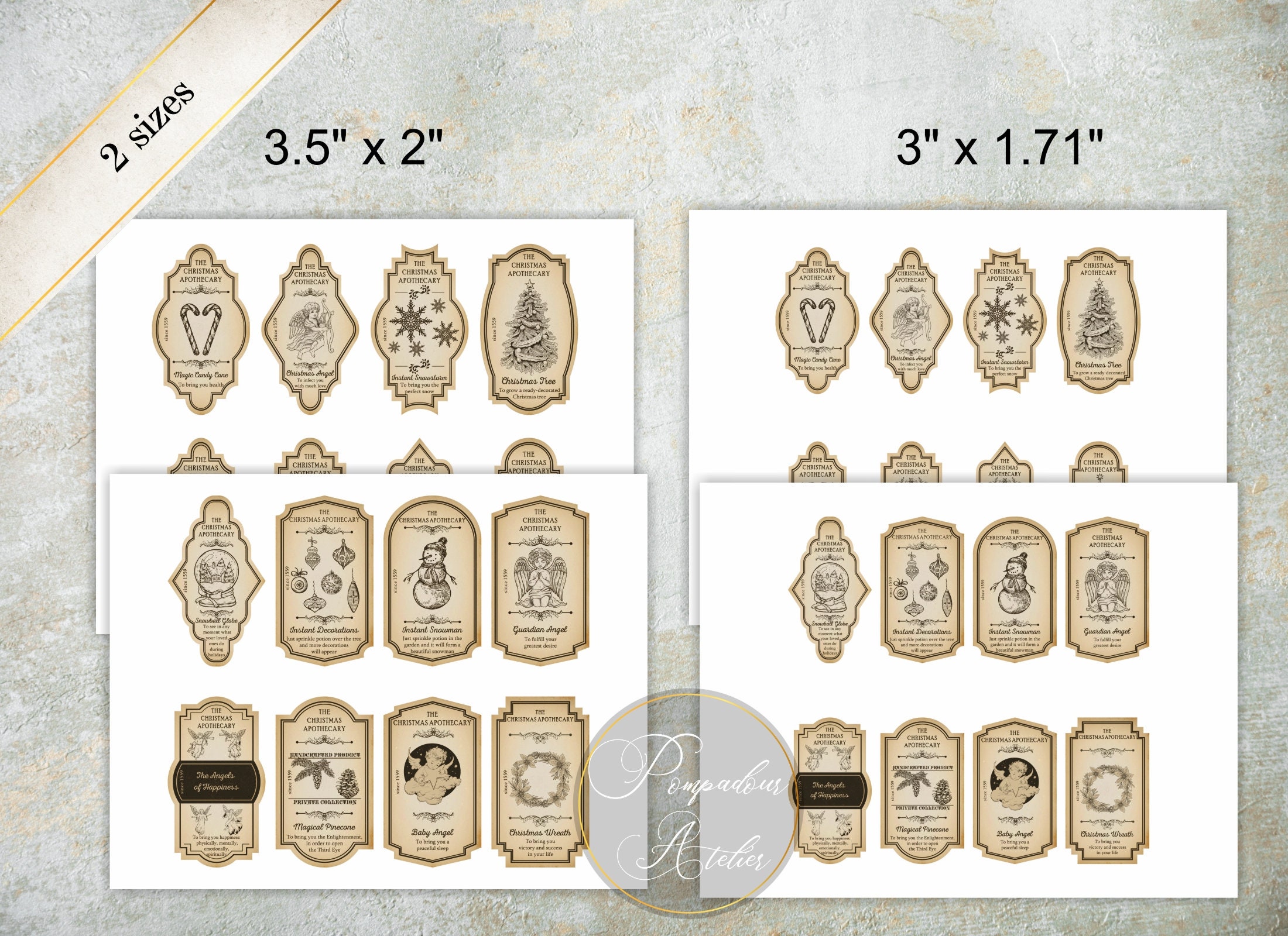 Christmas Apothecary Potion Labels Christmas Vintage Labels - Etsy