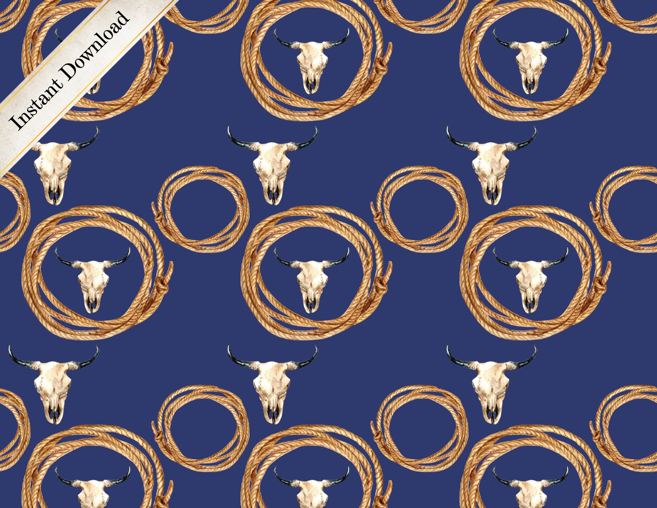 Cowboy Digital Paper Pack Seamless Pattern Wild West | Etsy