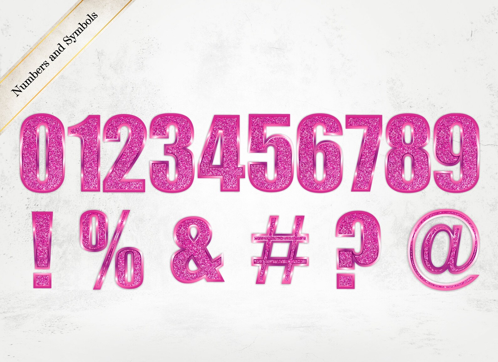 Hot Pink Glitter Alphabet Clipart: Metallic Letters, Numbers, Symbols ...