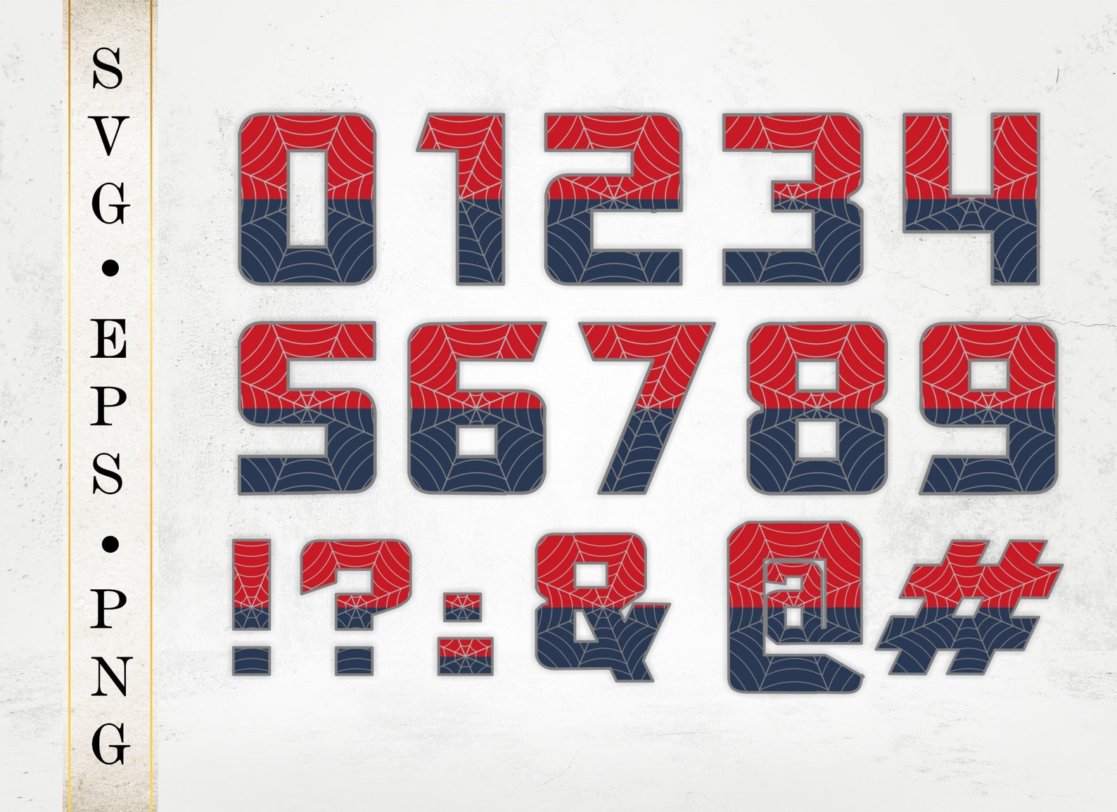 Modern Spider-man Alphabet SVG, Spiderman Letters Numbers and Symbols ...