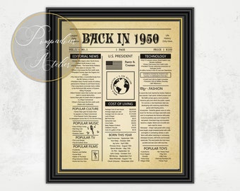 1950 Birthday Poster - Etsy