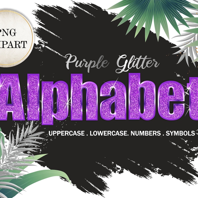 Purple Glitter Letters - Etsy