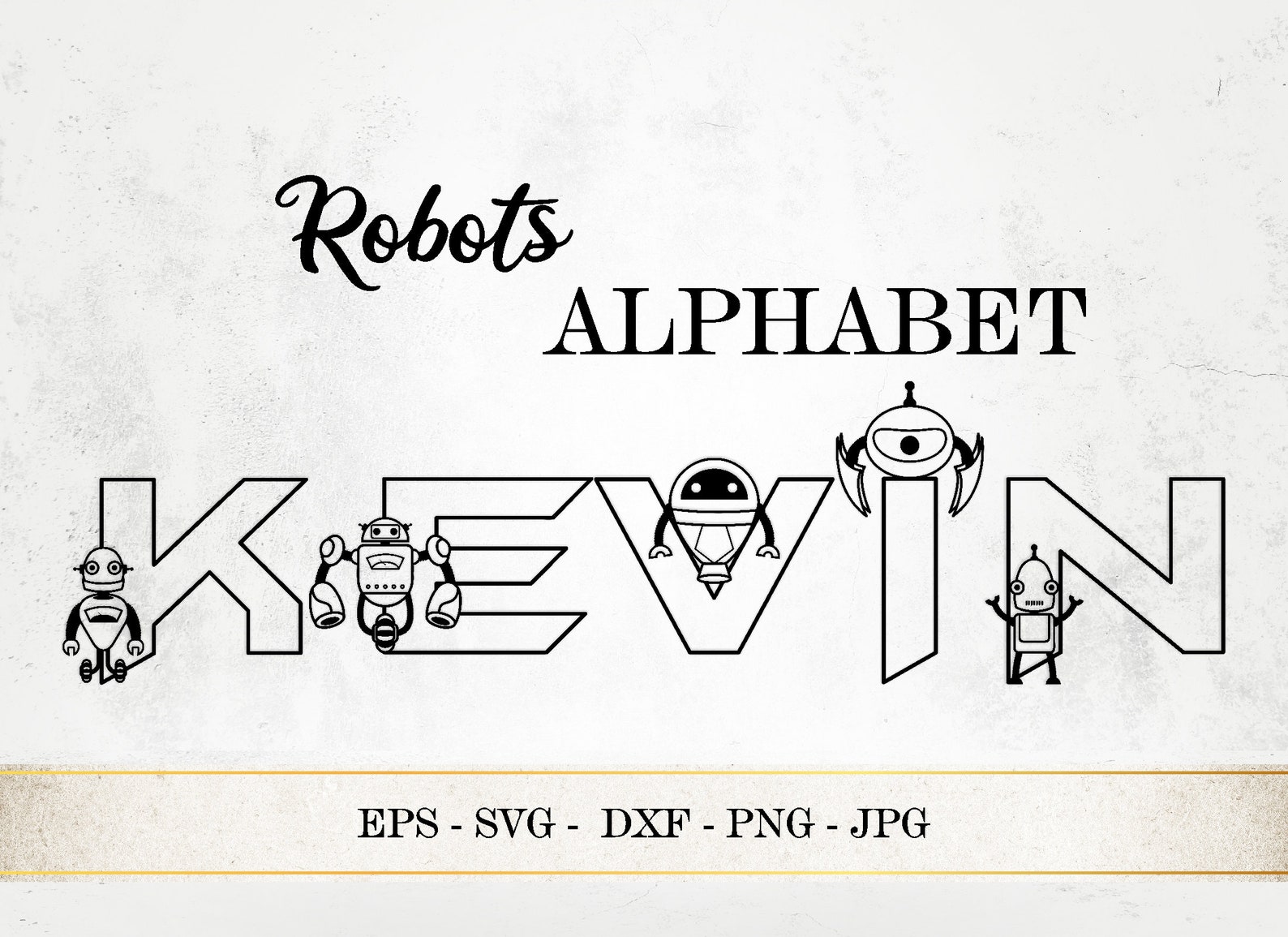 Robots Cyborg Alphabet SVG, Robotic Letters A-Z , Font PNG Image ...