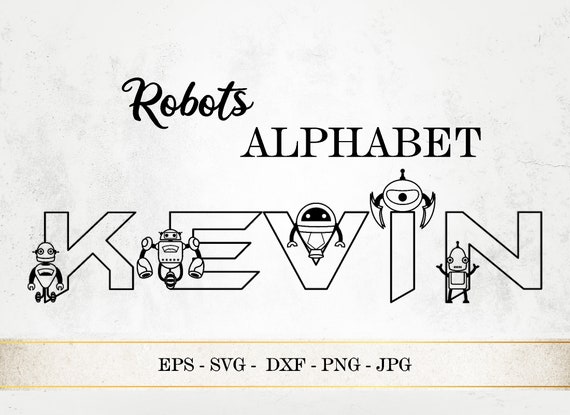 Robots Cyborg Alphabet SVG Robotic Letters A-Z Font PNG | Etsy