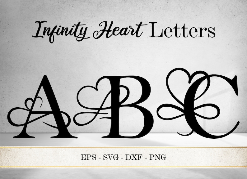 Infinity Love Alphabet SVG Valentine Letters A-Z Flourish - Etsy