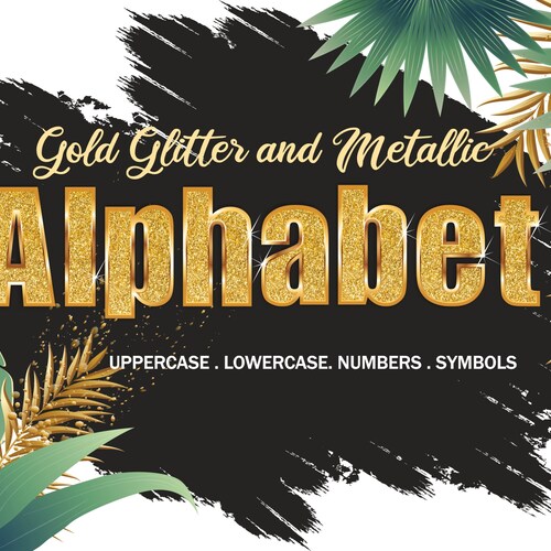 Metallic Gold Letters and Numbers Digital Clipart Gold - Etsy UK