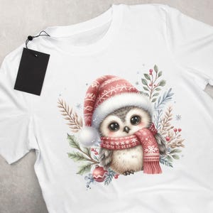 Watercolor Christmas Baby Owl Clipart: Cozy Christmas PNG (digital ...