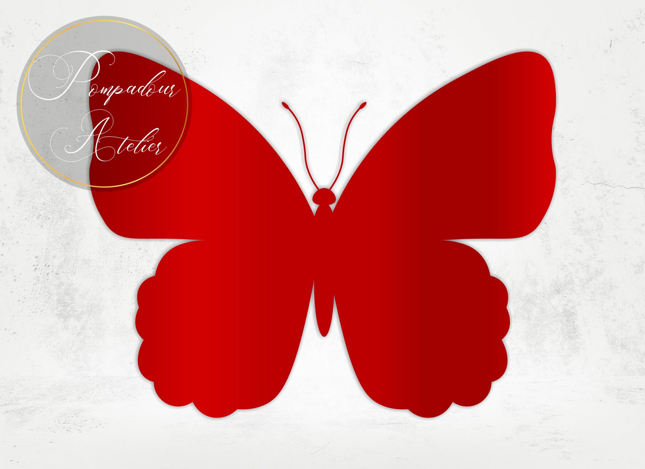 Red and Gold Glitter Butterfly Clipart: Lace & Metallic PNG Bundle ...