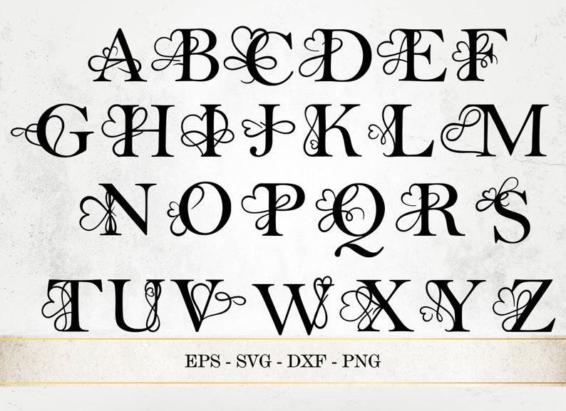 Infinity Love Alphabet SVG Valentine Letters A-Z Flourish - Etsy